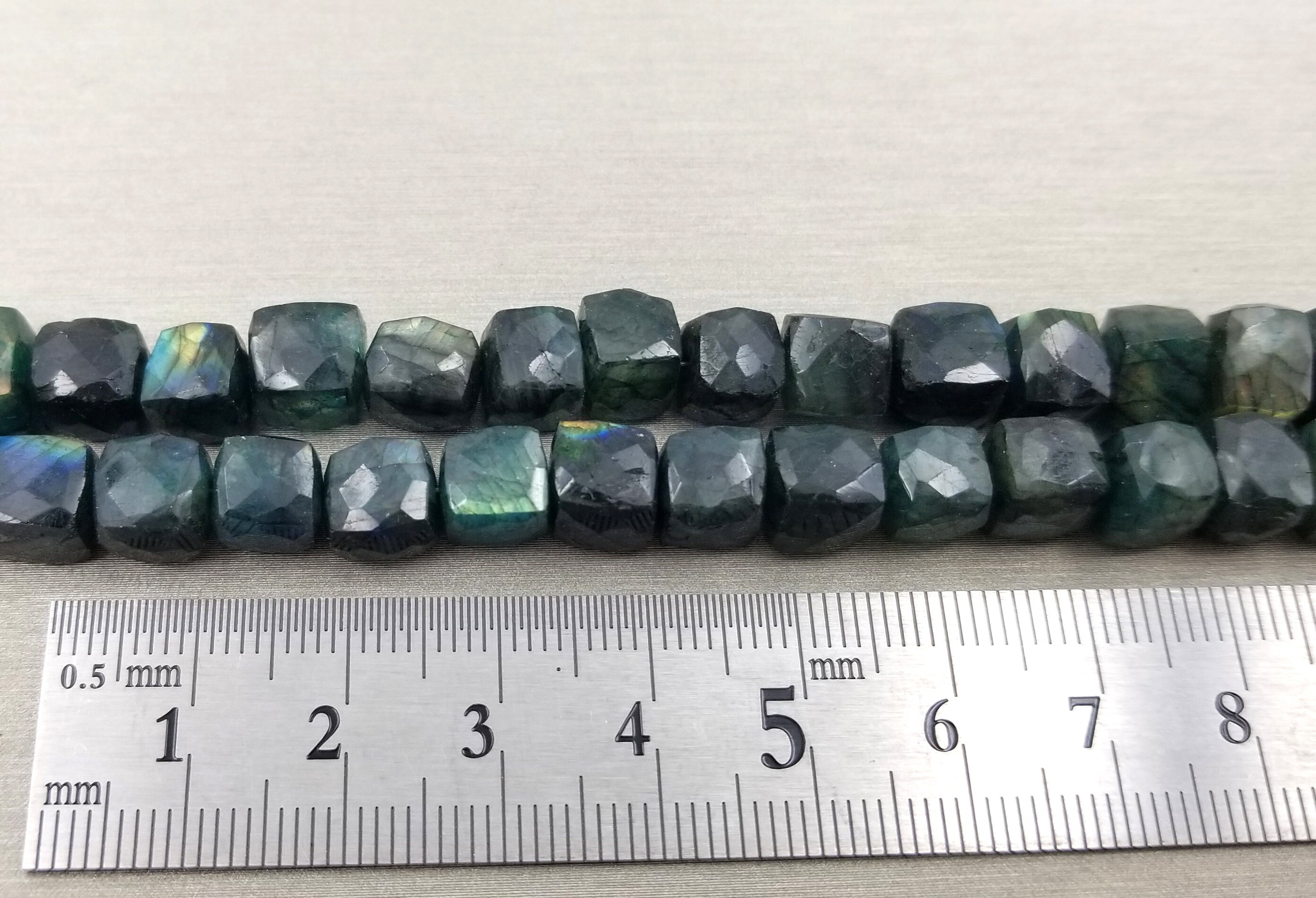 Green Labradorite Gemstone Beads Faceted Cube Cut Labradorite | Etsy