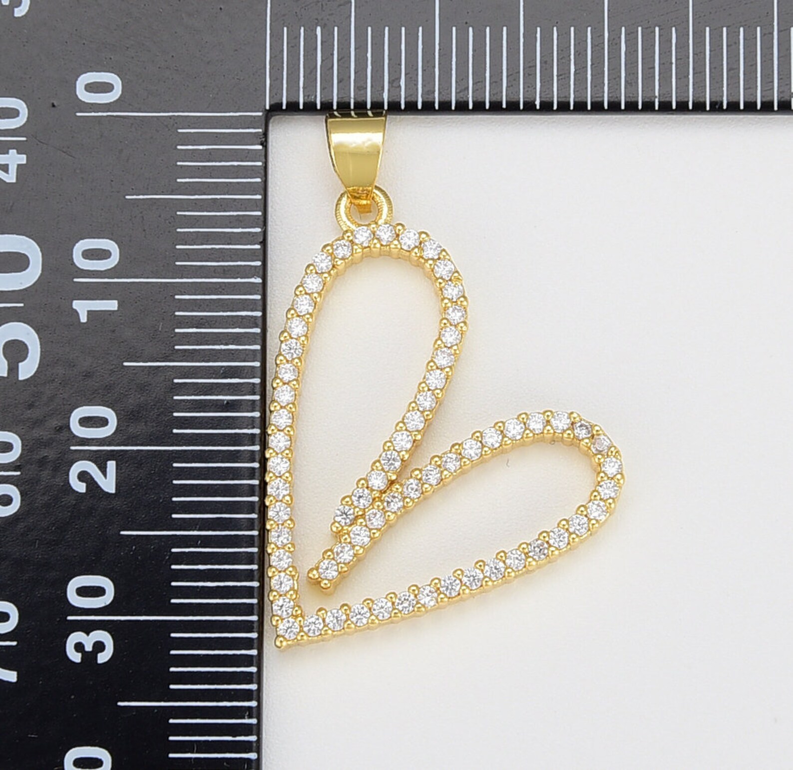 18K Gold Filled Large Heart Shape Pendant Gold Heart Charm | Etsy