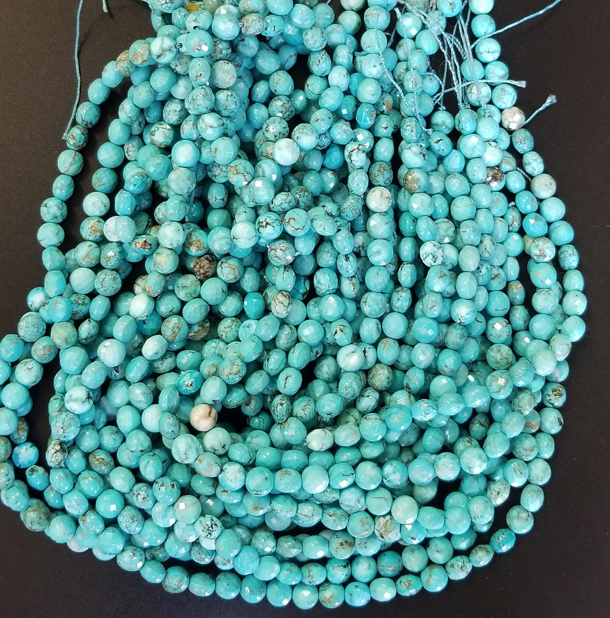 Turquiose Faceted Jade, 6mm 8mm Beads, Jade Beads, Frosted Beads ...