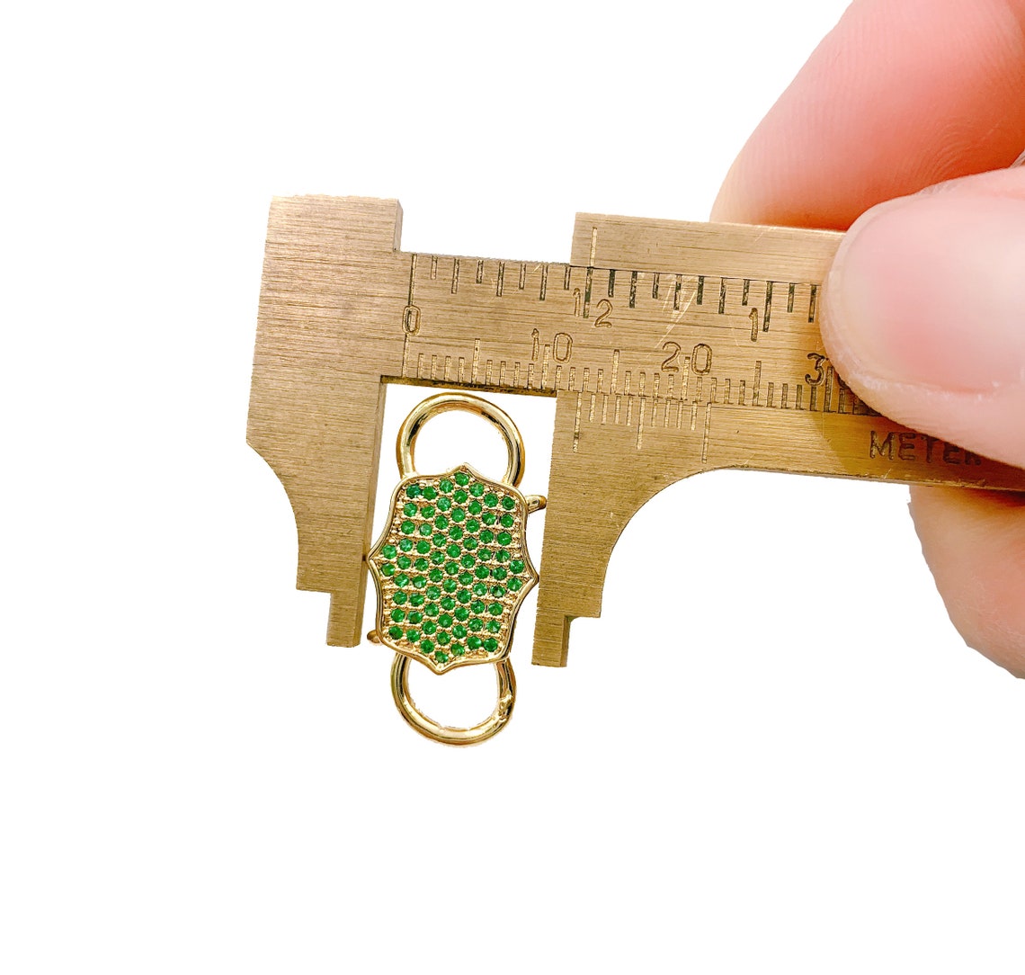 Interlocking Clasp Colored CZ Micro Pave Double Lock Clasp - Etsy