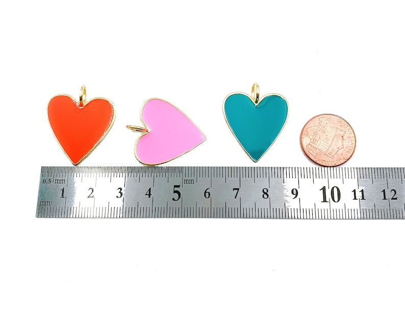 Neon Heart Charms Enamel Heart Pendant for Necklace Earring Charm ...