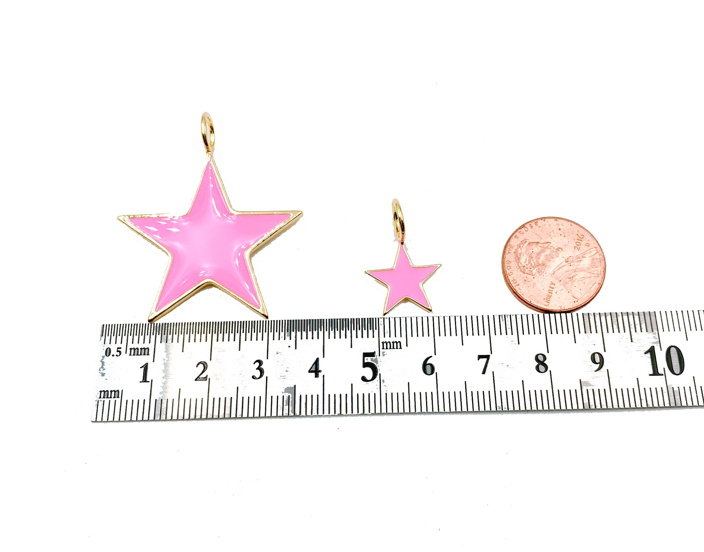 Enamel Star Charm Pendant 18K Gold Filled Filled Enamel Star | Etsy