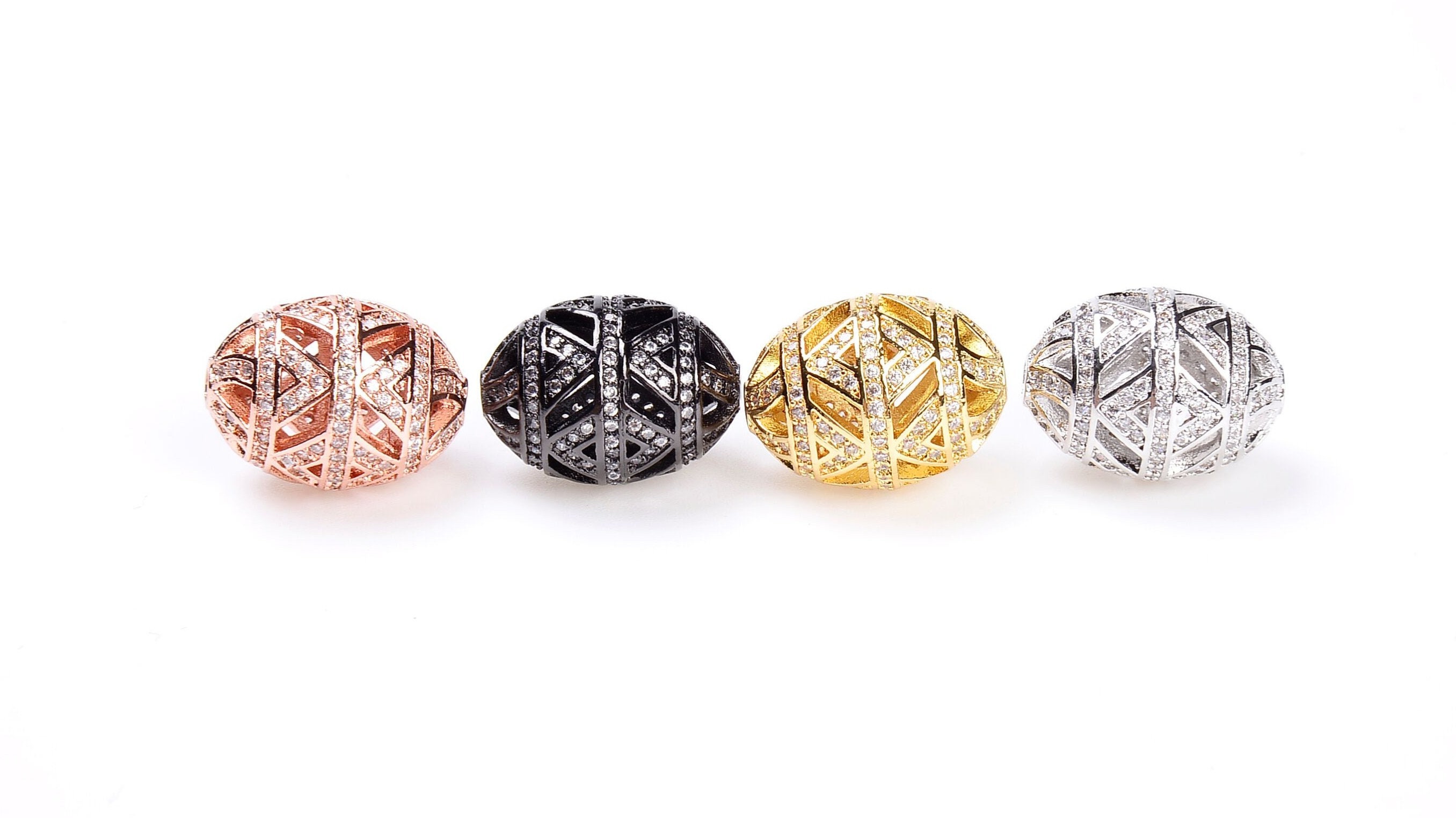 CZ Micro Pave Oval Cage Beads Spacer DIY Jewelry Making - Etsy