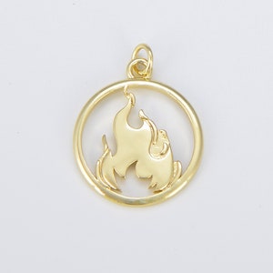 Dainty 18K Gold Filled Charm Element Charm Water Fire Earth Wind Charm ...