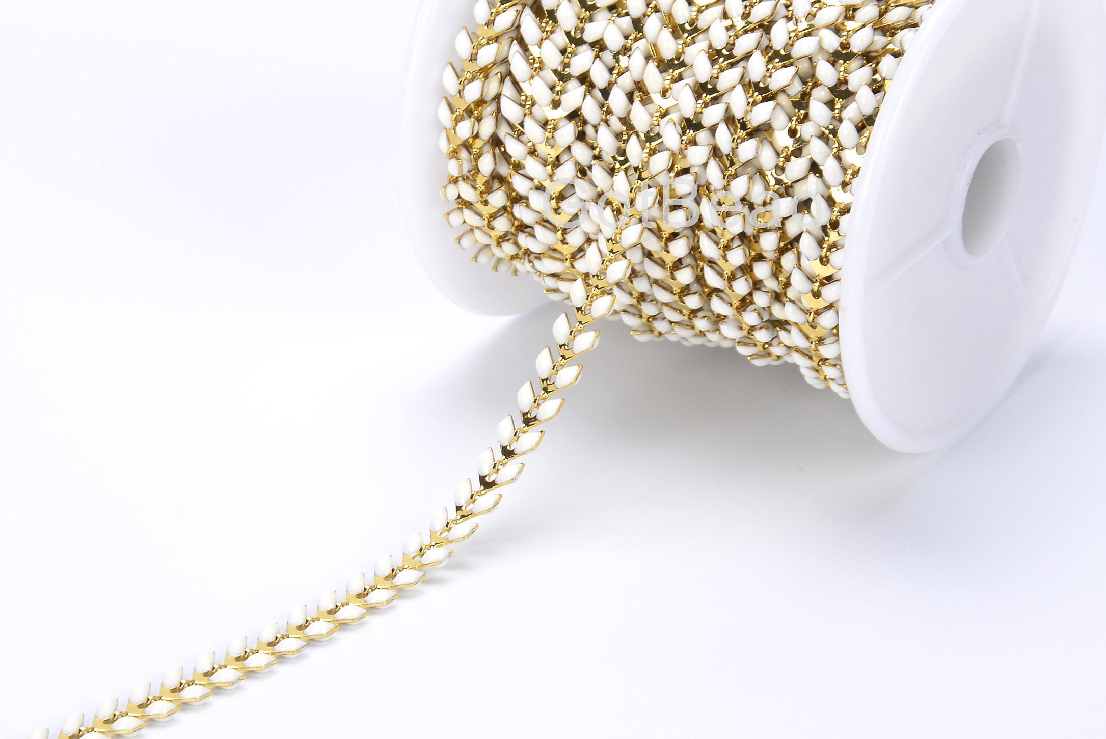 1/3/10 Feet Fishbone Chain, Handmade Chain, 14K Gold Chain, Beaded ...