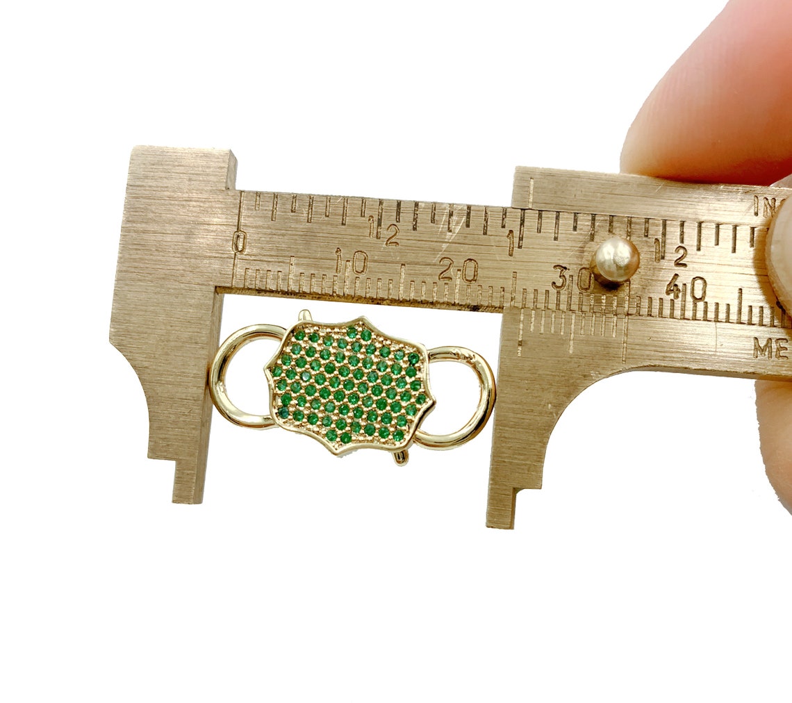 Interlocking Clasp Colored CZ Micro Pave Double Lock Clasp - Etsy