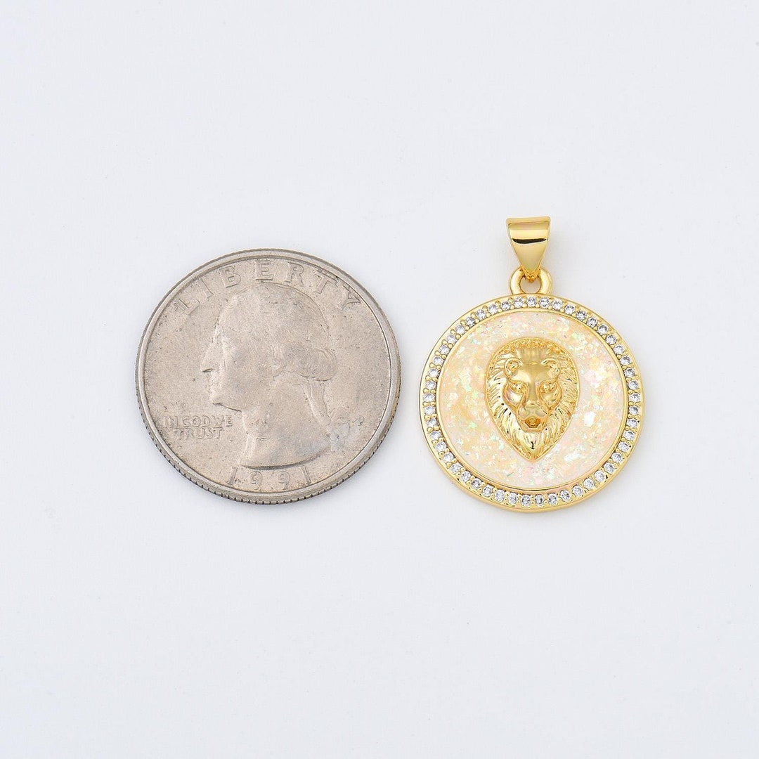 Gold Filled Opal Lion Head Medallion Pendant King of Jungle, Wild ...