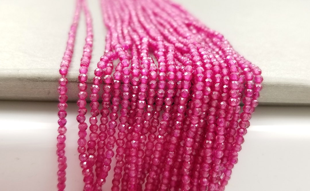 Red Spinel Beads Grade A Genuine Natural Gemstone Full Strand, 2mm ...