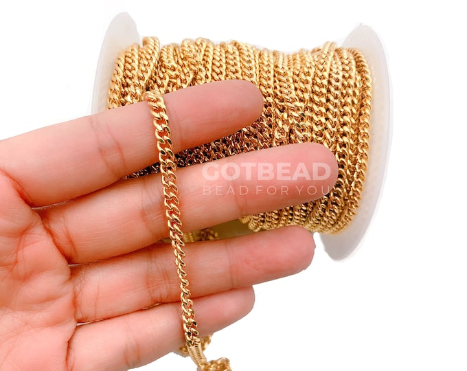 18K Gold Rolo Cable Chain by Yard Gold Cable Rolo Chain by | Etsy