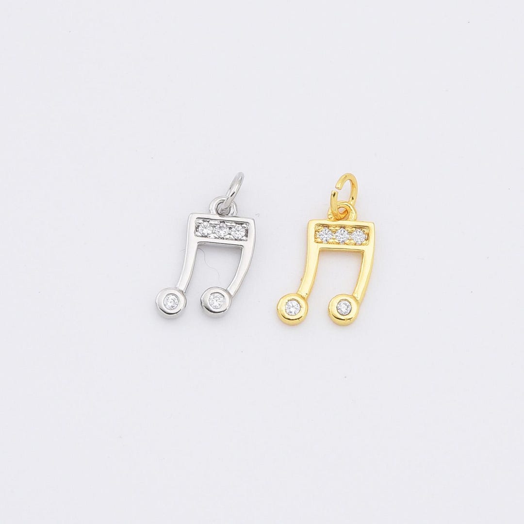24K Gold Filled Music Note, Music Note Charm, Music Note Pendant, Gold ...