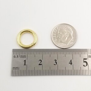 Dainty Gold Spring Gate Ring, Push Gate Ring, 12mm Round Circle Ring ...