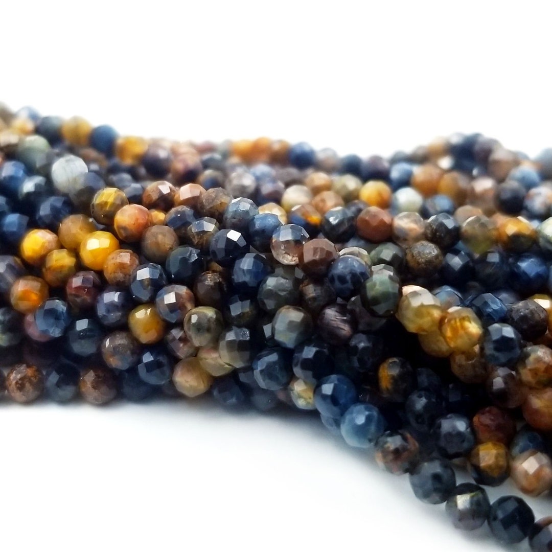 Genuine African Pietersite Faceted 3mm Round Beads Natural Brown Gold ...