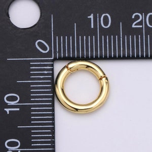 Dainty Gold Spring Gate Ring, Push Gate Ring, 12mm Round Circle Ring ...