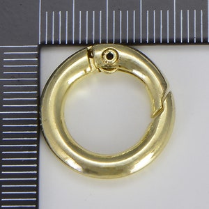Dainty Gold Spring Gate Ring, Push Gate Ring, 20/24mm Round Circle Ring ...