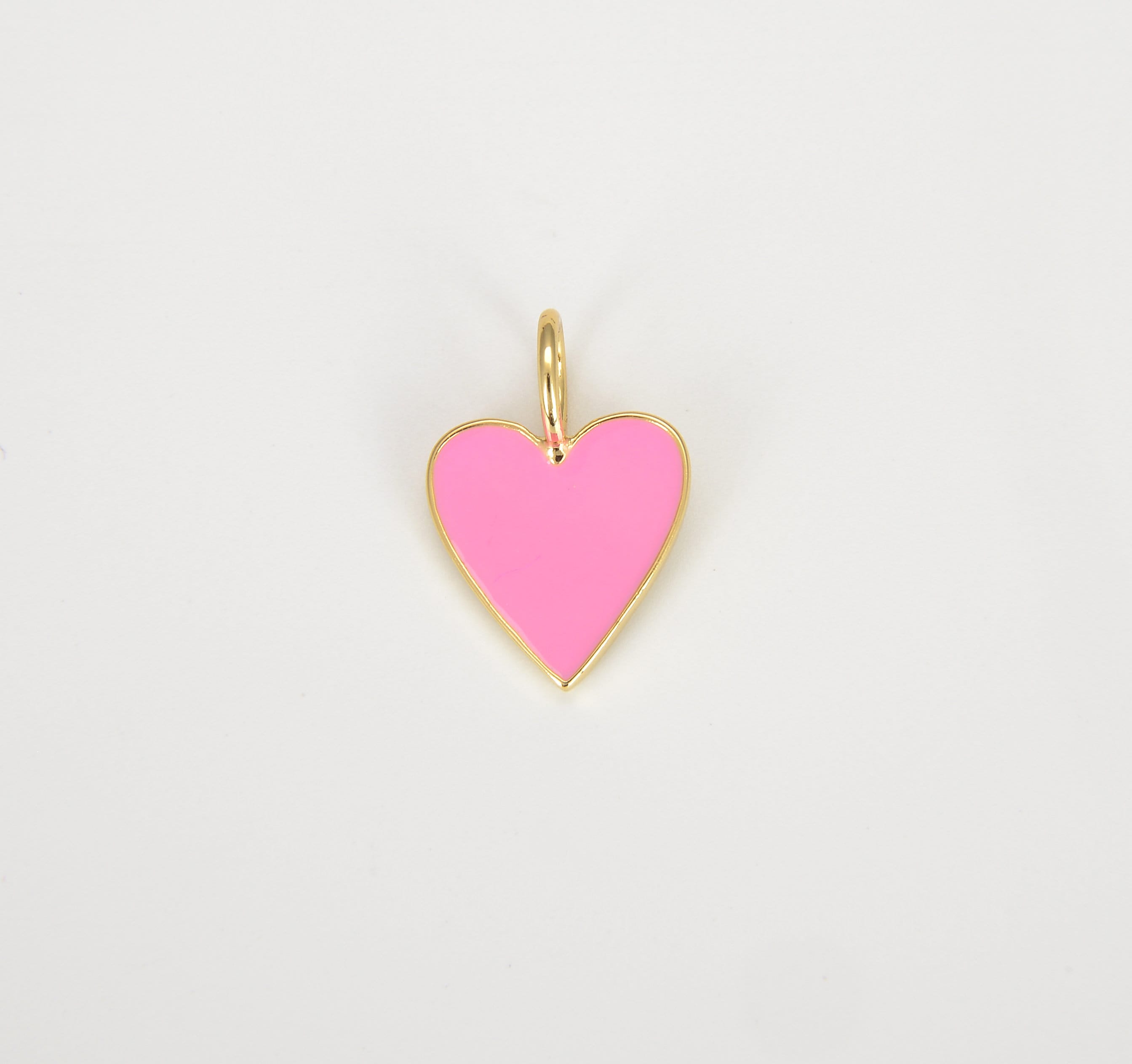 Dainty Neon Heart Charms Enamel Heart Pendant for Necklace | Etsy