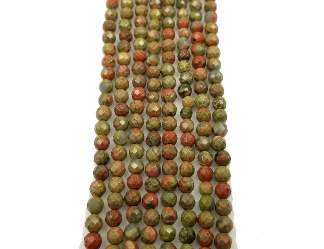 2MM 4MM Unakite Virginia Jasper Beads Grade AAA Genuine Natural ...
