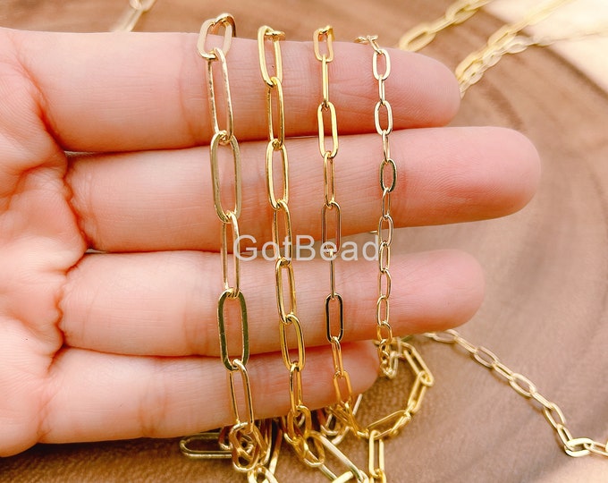 18K Gold Rolo Cable Chain by Yard Gold Cable Rolo Chain by | Etsy