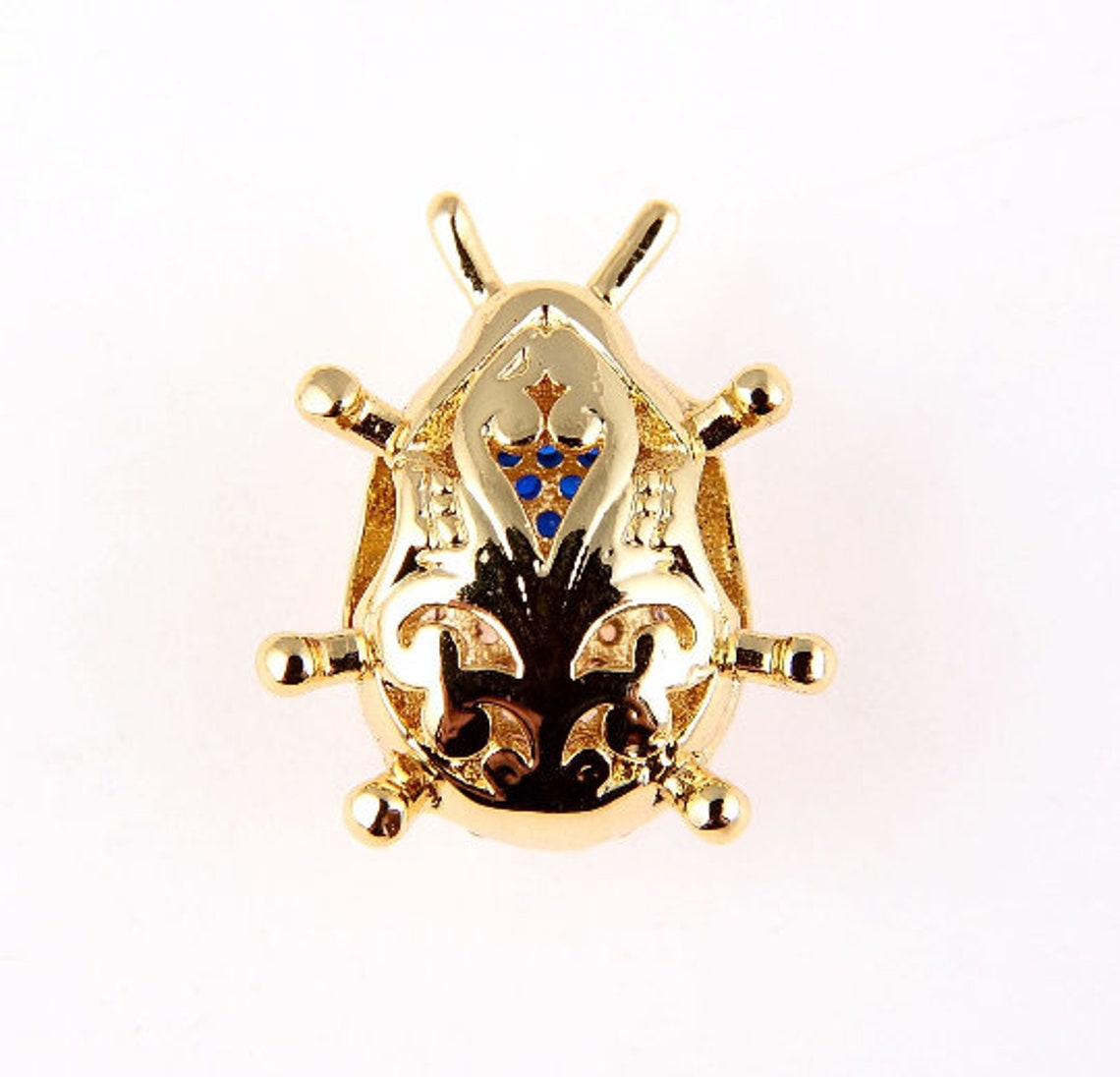 CZ Micro Pave Ladybug Connector, Ladybug Connector, Ladybug Charm ...