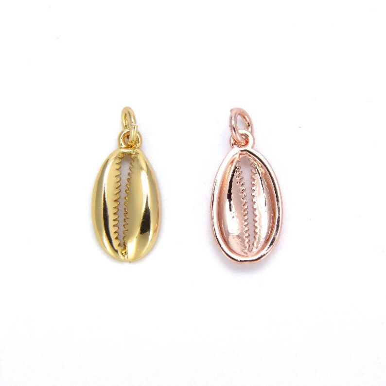 24K Gold Filled Cowrie Shell Charms Cowry Jewelry DIY - Etsy