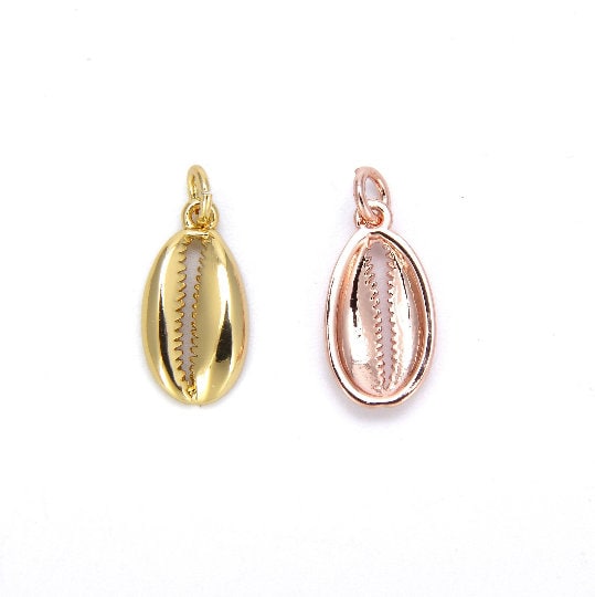 24K Gold Filled Cowrie Shell Charms Cowry Jewelry DIY | Etsy