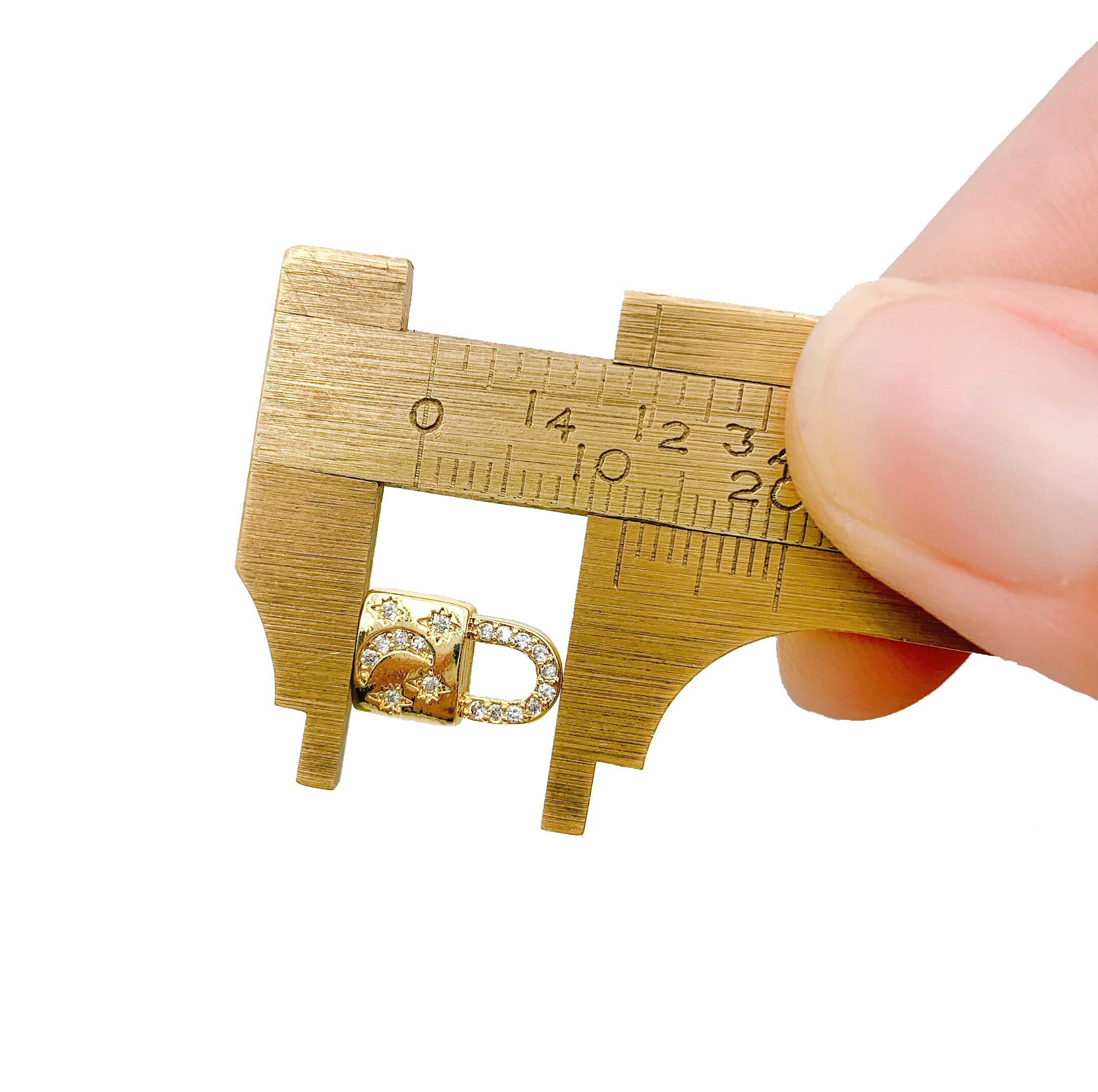 Star and Moon Padlock Charm 24K Gold Filled Celestial - Etsy