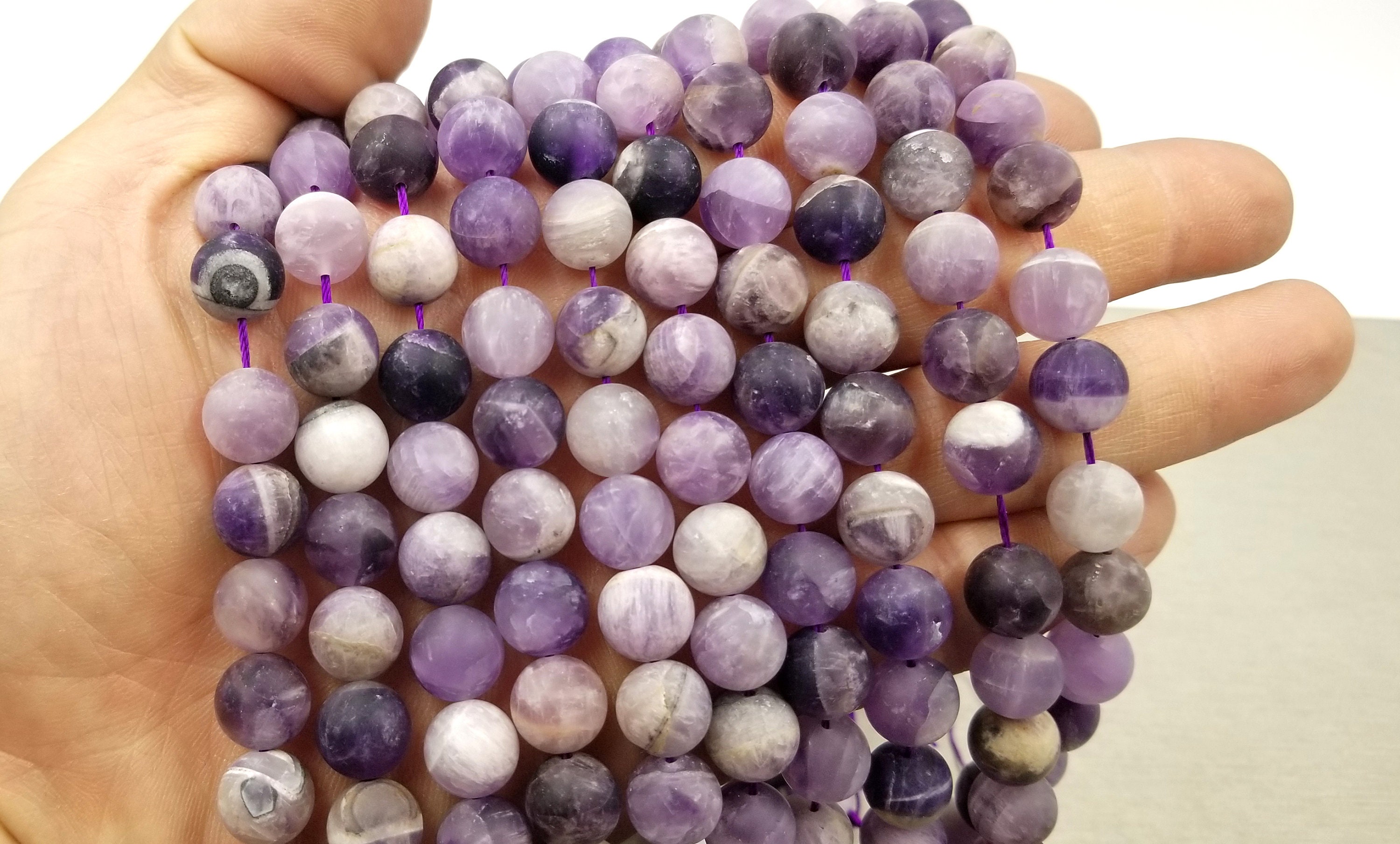 Amethyst Geode Matte Finish 6mm Natural Gemstone Beads Full - Etsy