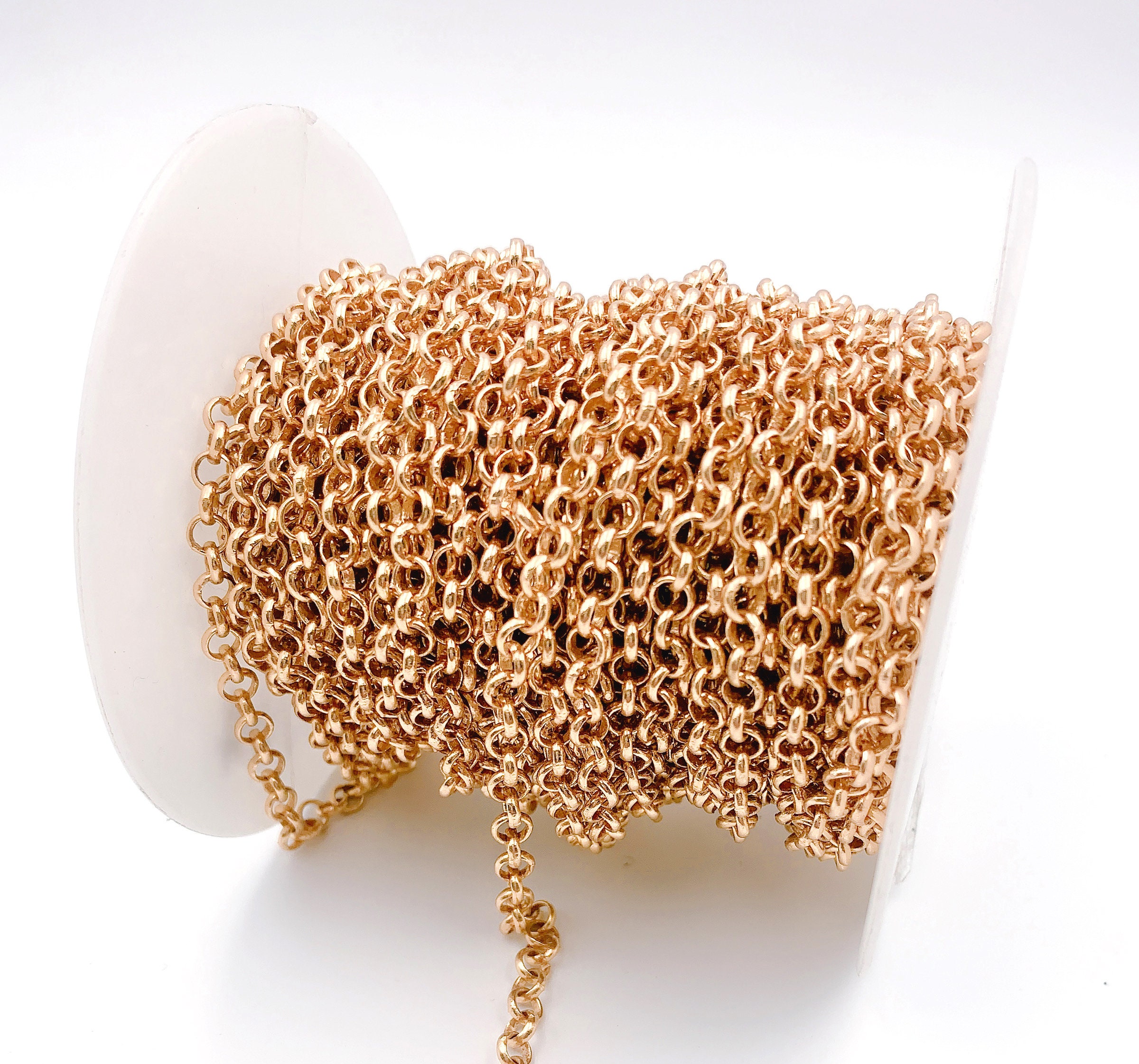 18K Gold Rolo Cable Chain by Yard Gold Cable Rolo Chain by - Etsy