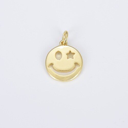 Smiley Face Necklace 18K Gold Filled Gold Smile Face - Etsy