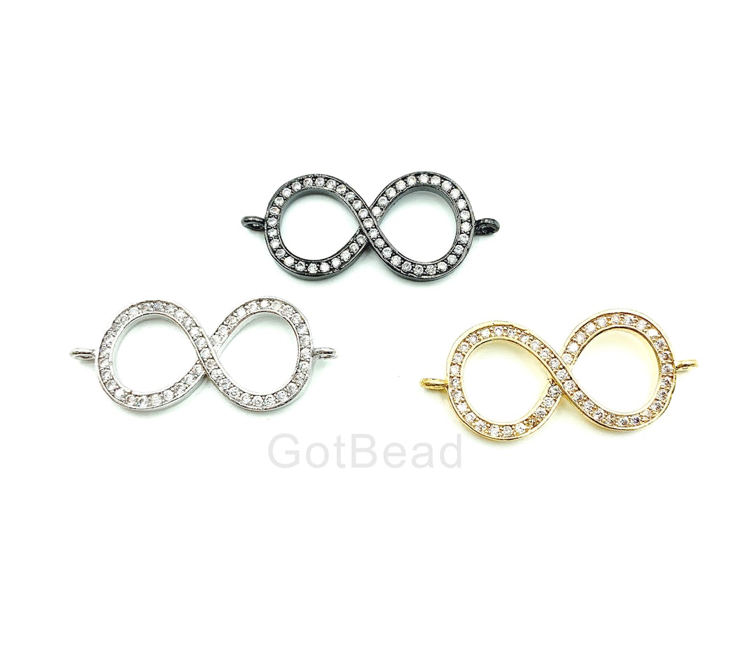 Infinity Symbol CZ Connector, Micro Pave Infinity Charm, Gold Filled ...