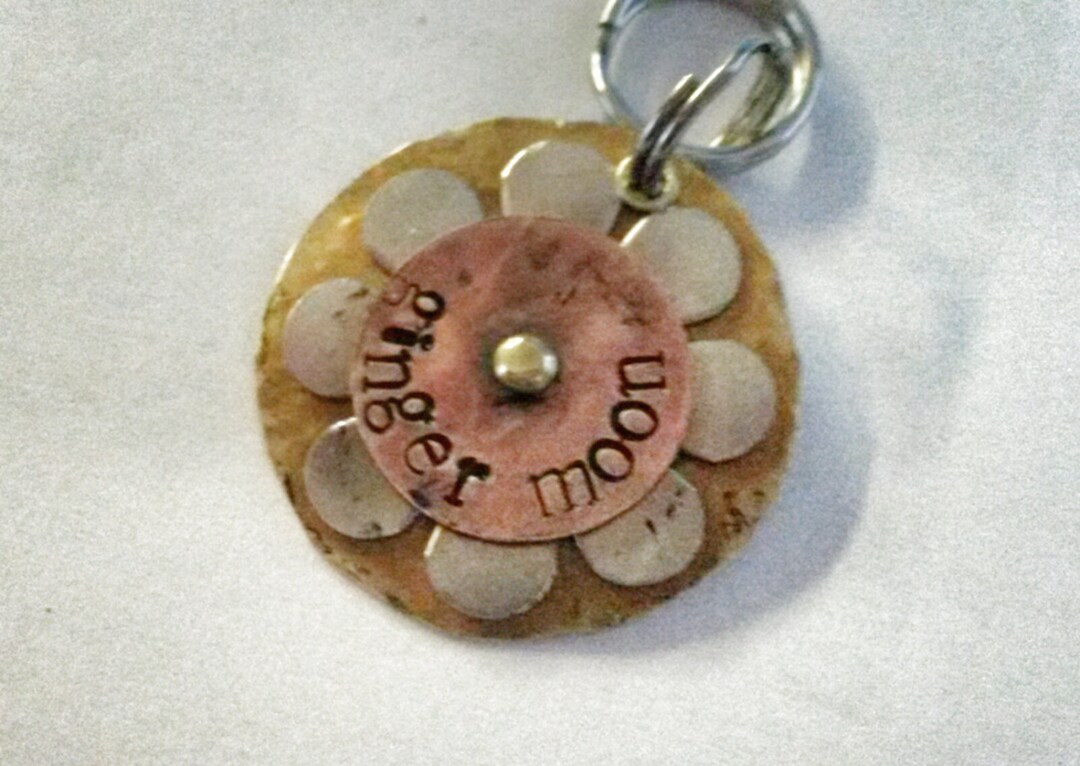 Pet Id Tag Vintage Style Dog Tag Flower Shaped Pet Id Tag Dog Tags Dog ...