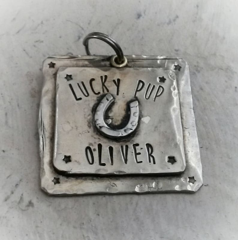 Lucky pup ID tag | Etsy