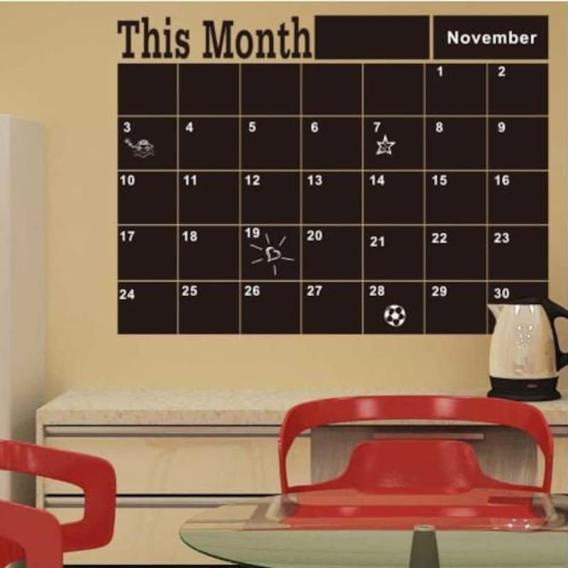 Chalkboard Calendar - Etsy