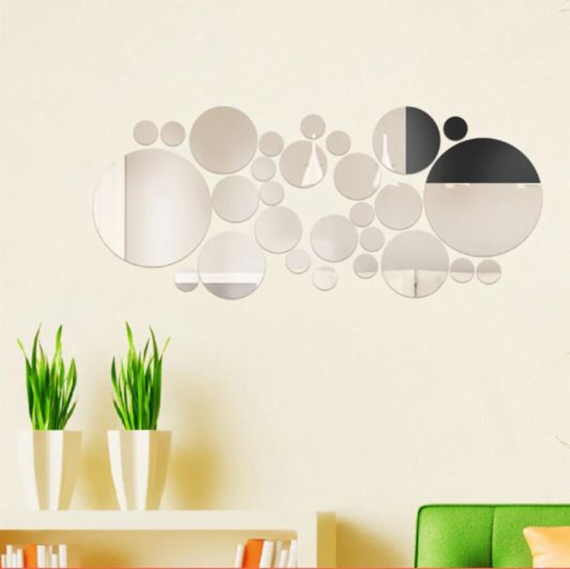 Perfect Reflection Circle Mirrors Modern Wall Decals - Etsy