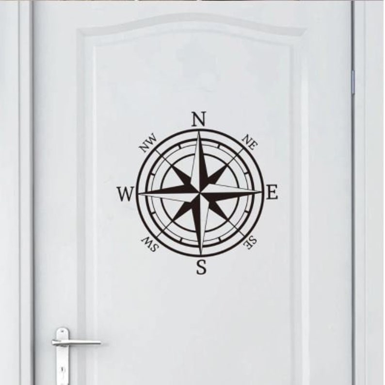 Compass Map Nautical Wall Decal Direction Navigation Office - Etsy