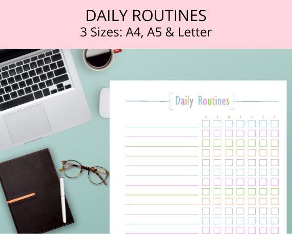 Daily Routines Daily Planner Routines Daily Organizer A4 A5 LETTER - Etsy