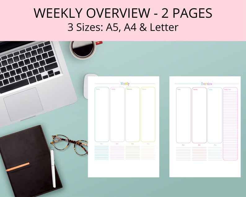 Weekly Overview Printable-weekly Planner-weekly Schedule-2020 | Etsy