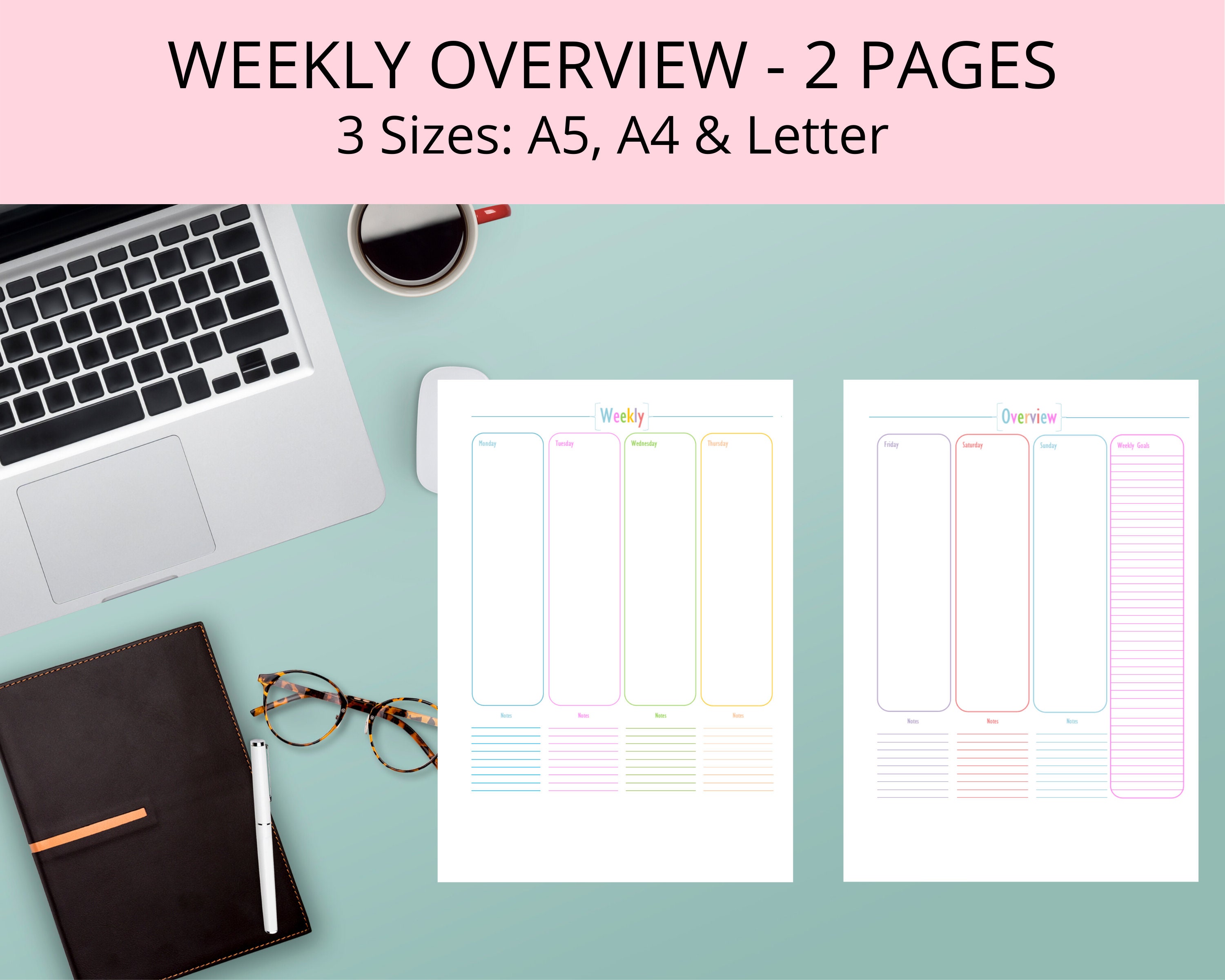 Weekly Overview Printable-weekly Planner-weekly Schedule-2020 | Etsy