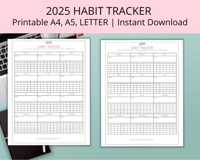 2025 Habit Tracker Printable | Routine Habits | Daily | Weekly | Yearly ...