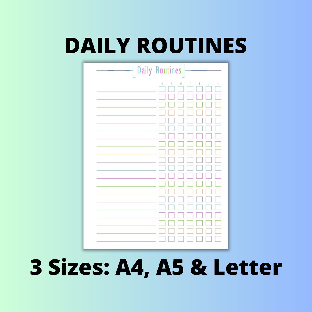 Daily Routines Daily Planner Routines Daily Organizer - Etsy