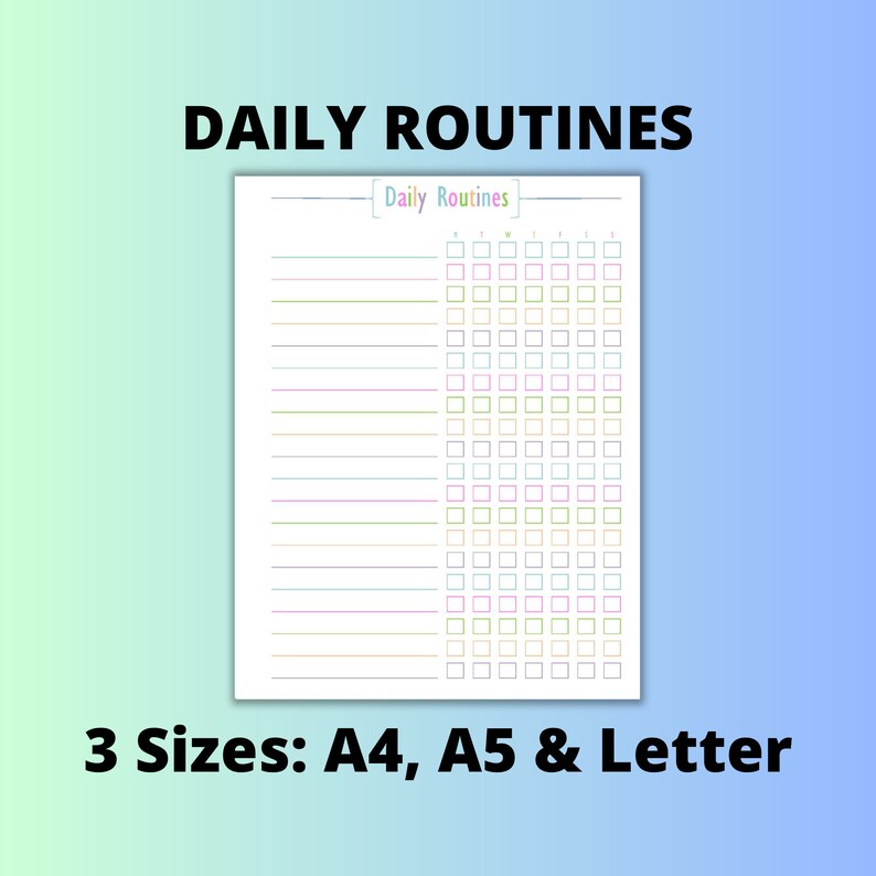 Daily Routines Daily Planner Routines Daily Organizer - Etsy