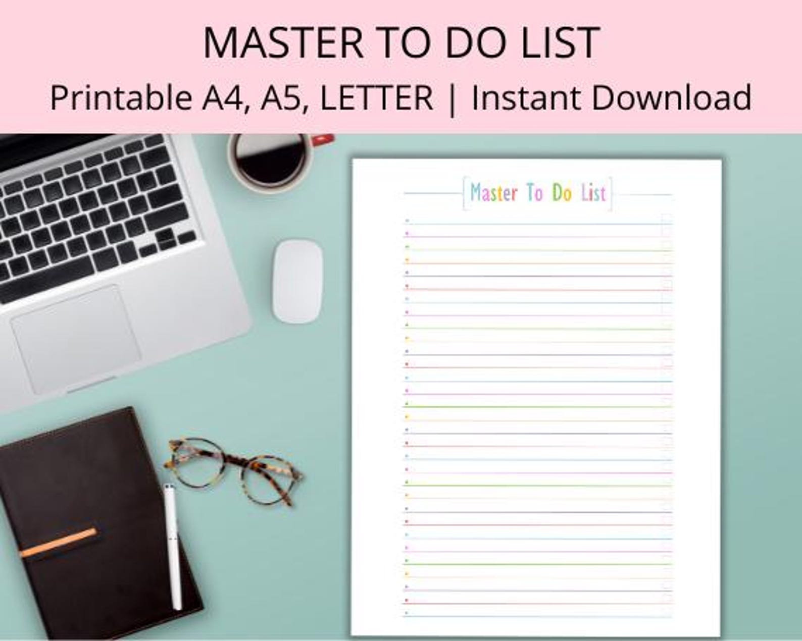 Master to Do List-a4, A5, Letter-to Do List-checklist-master List-task ...