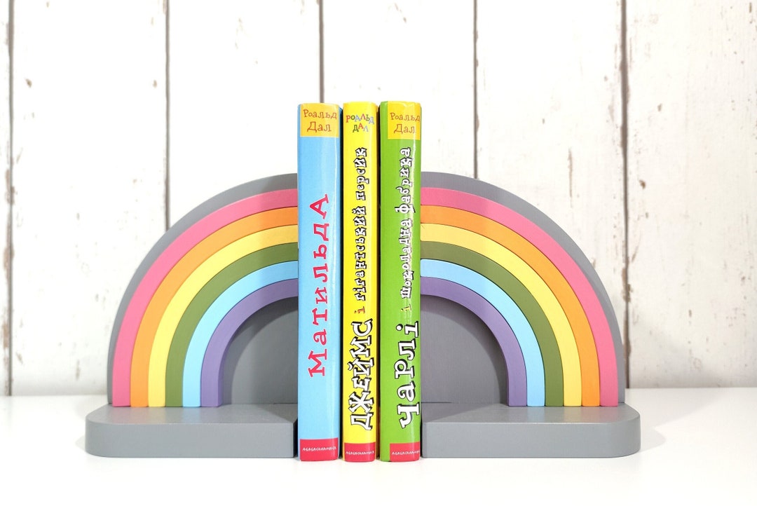 Baby Book End - Rainbow Bookends for Kids - Children's Room Decor ...