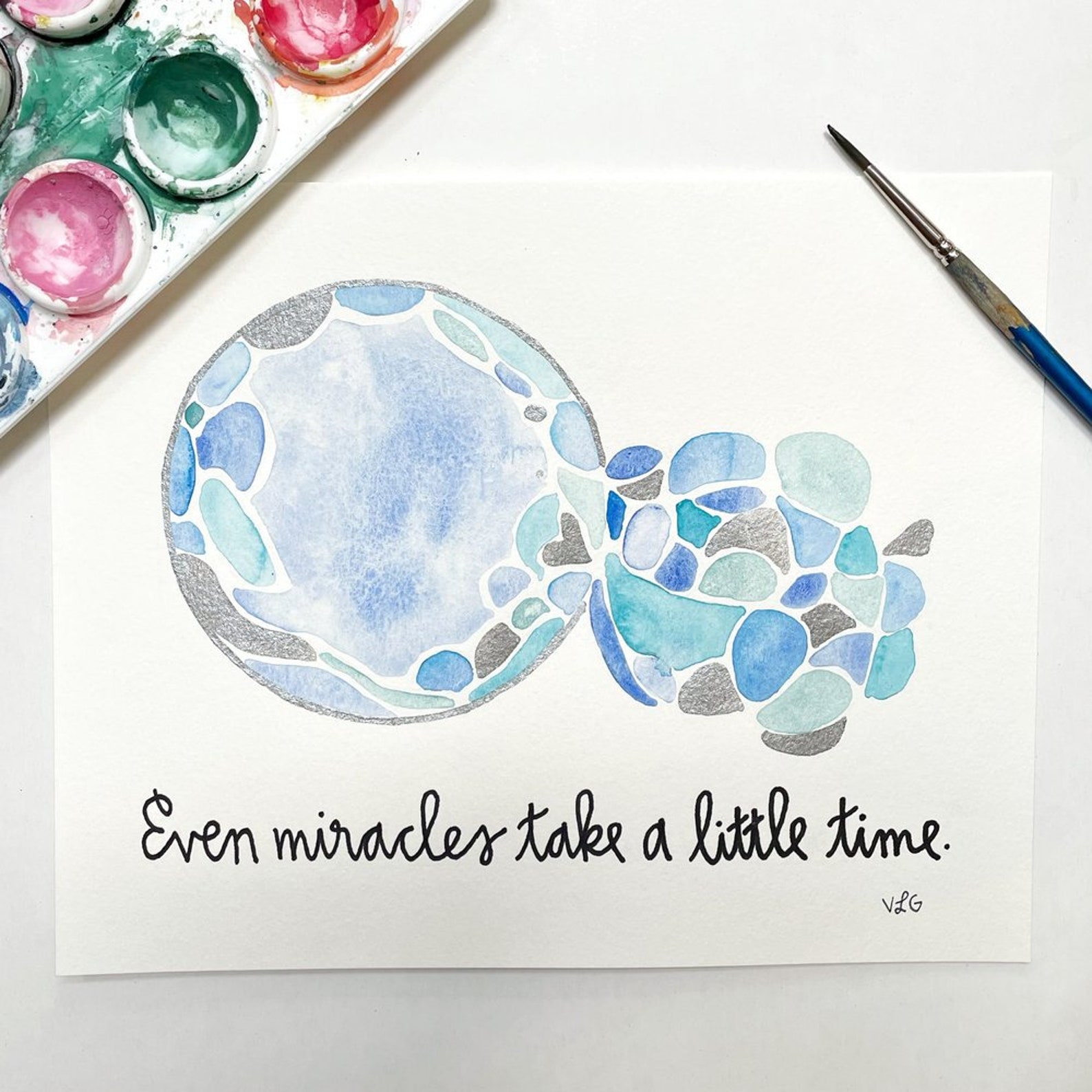 Embryo Painting Art Watercolor Blastocyst Custom Personalized - Etsy