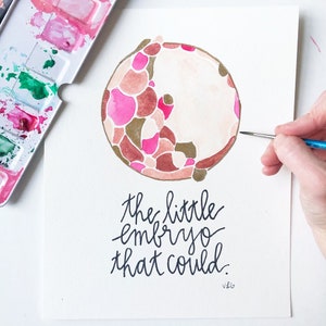 Embryo Painting Art Watercolor Blastocyst Custom Personalized Unique ...