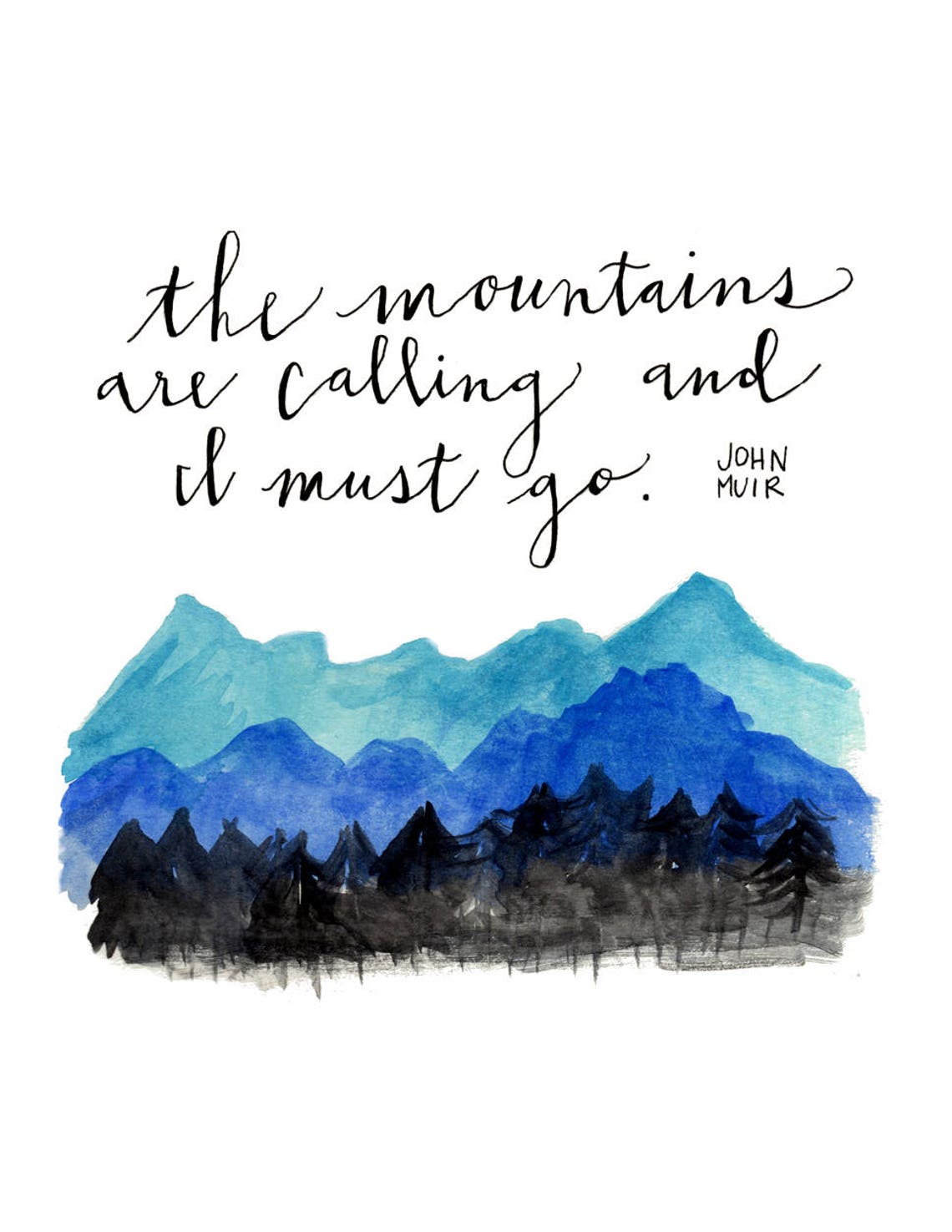 Printable, the Mountains Are Calling, Mountain Nursery Decor, Mountain ...