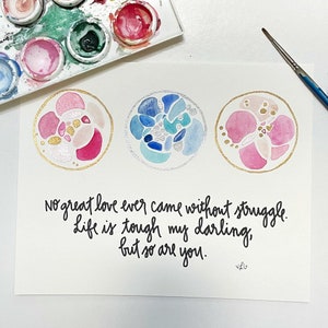 Embryo Painting Art Watercolor Blastocyst Custom Personalized Unique ...