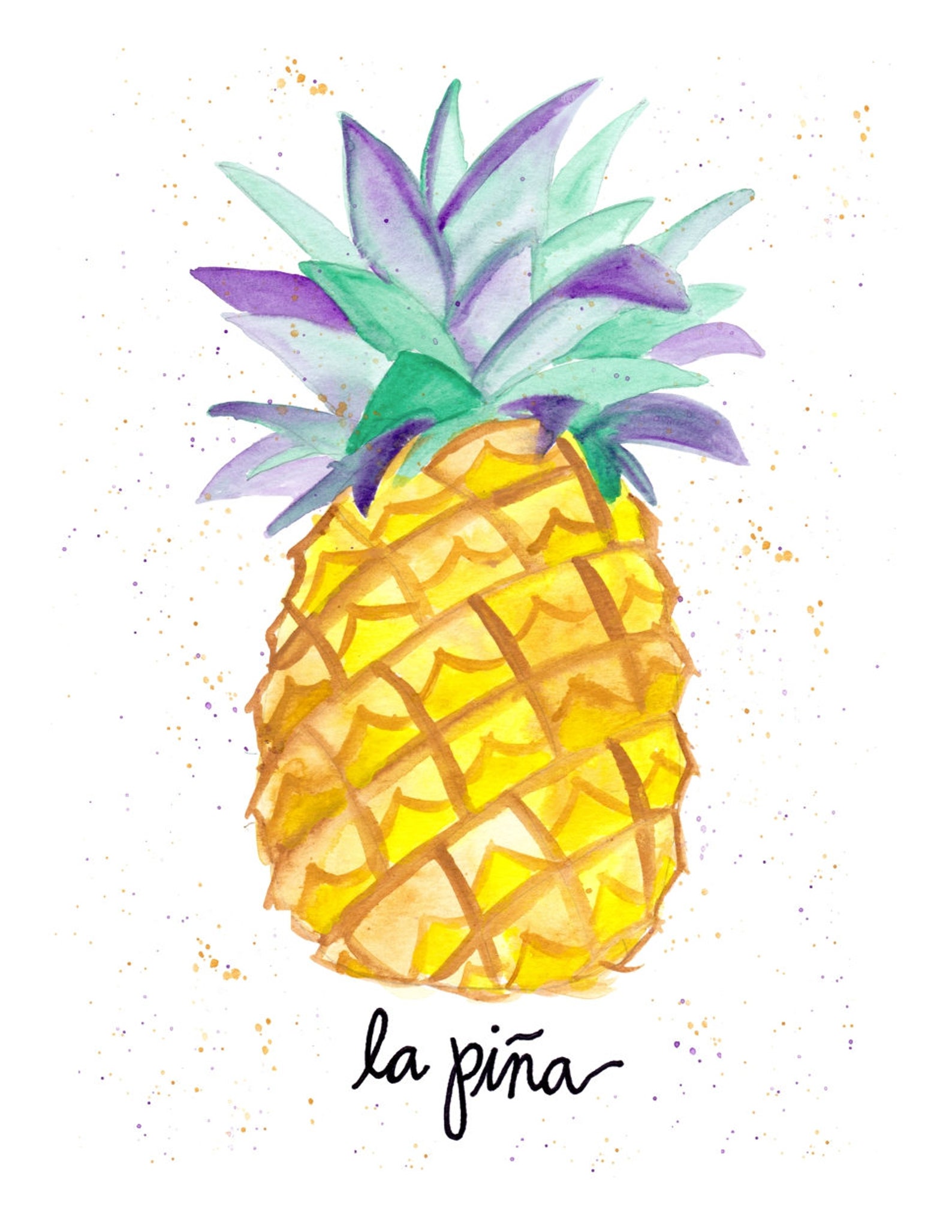 Decoración de piña impresión de arte de piña piña de | Etsy