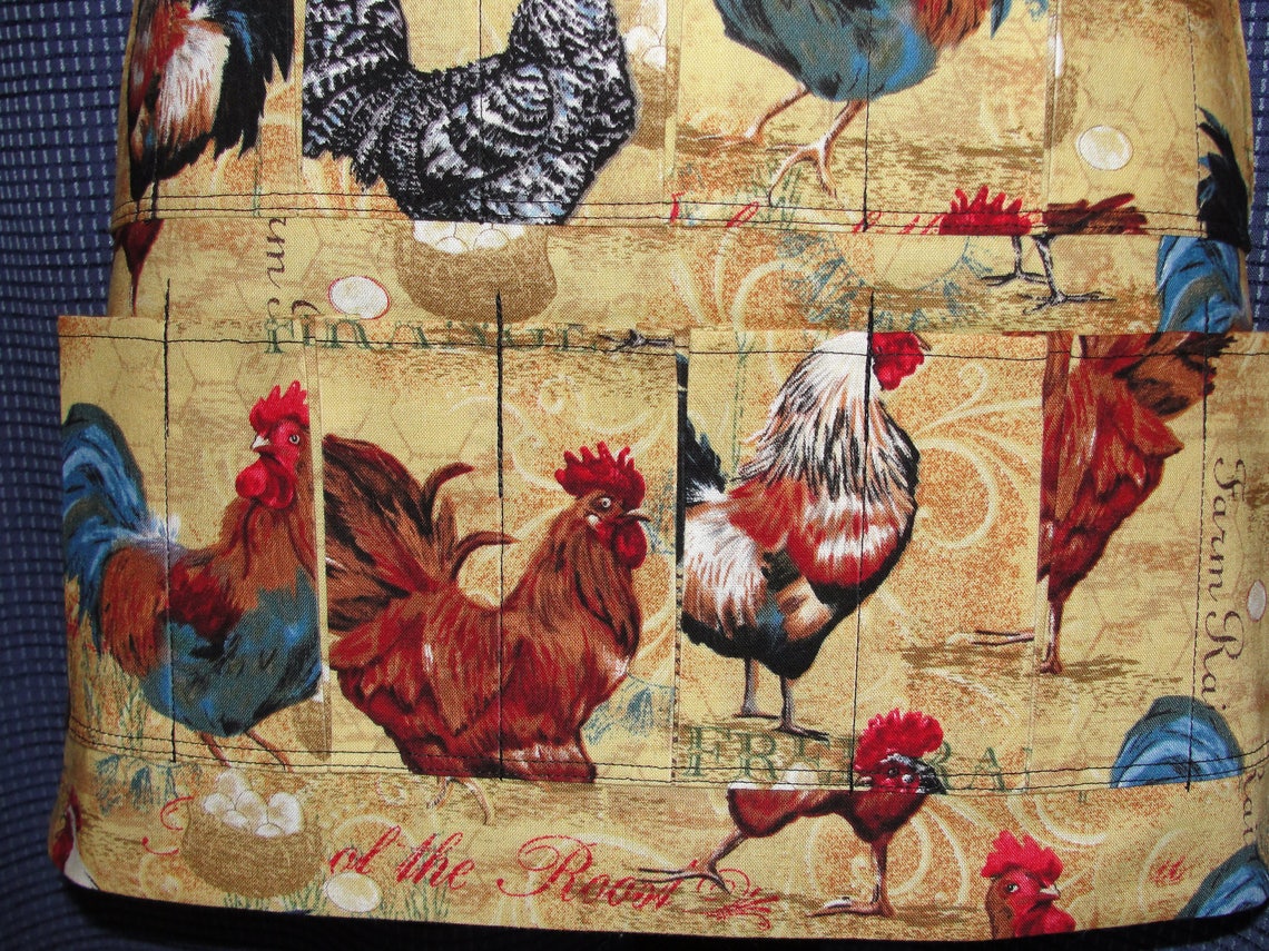 Egg Gathering Collecting Apron 10 Pockets Rooster Collage - Etsy