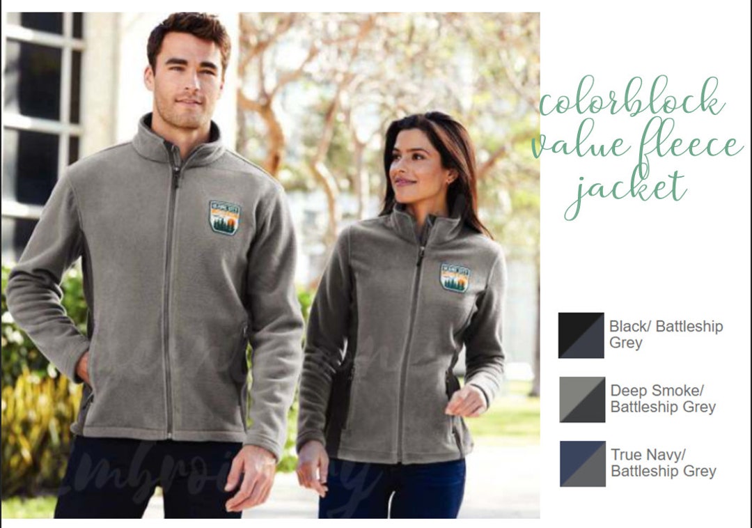 Personalized Colorblock Value Fleece Jacket, Embroidered Fleece Jacket ...