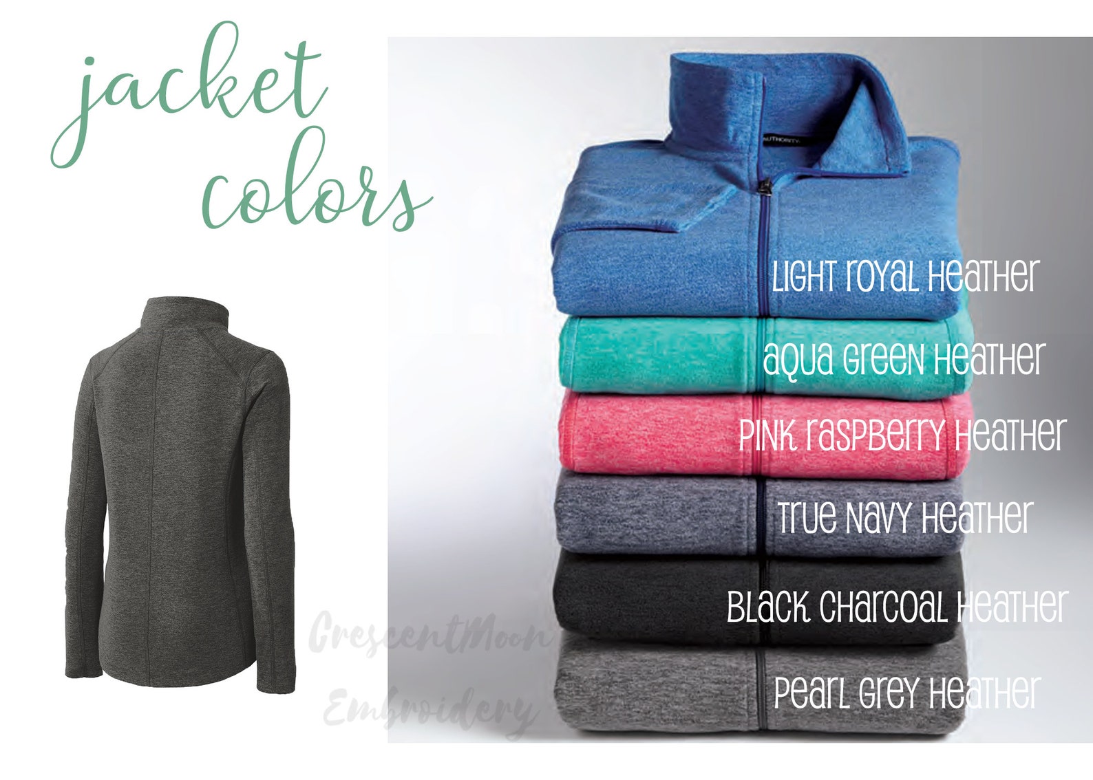 Personalized Heather Microfleece Full-zip Ladies Jacket, Embroidered ...